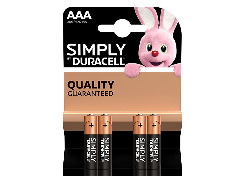 Duracell Simply Batterien AAA Micro LR03 Alkaline im 4er-Pack