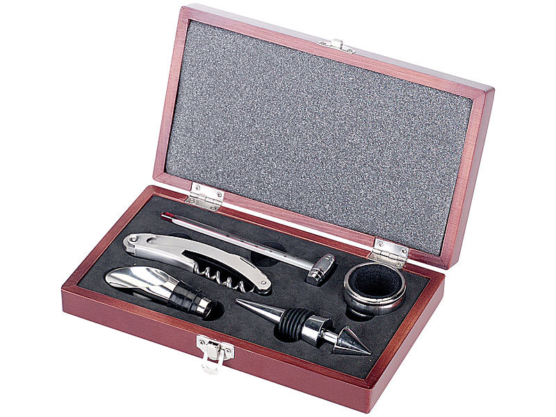 Rosenstein & Söhne Weinset: Elegantes Wein-Sommelier-Set (5-teilig ...