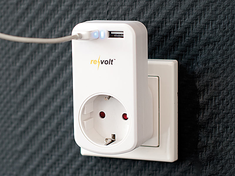 revolt Steckdose mit 2x USB