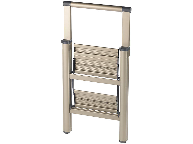 AGT Professional Klappbare Premium-Trittleiter mit 2 Stufen, aus ...