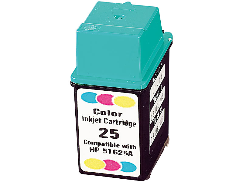 3x Recycled Cartridge für HP (ersetzt 51625A No.25), color