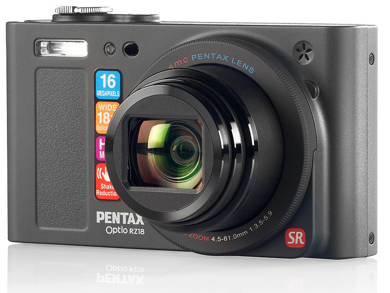 Optio RZ18 Digitalkamera 16 MP, 18-fach opt. Zoom, schwarz