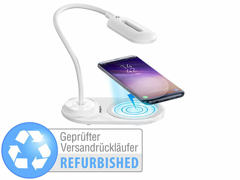 PEARL LED-Schwanenhals-Leuchte, Qi-kompatibel 10W, USB,Versandrückläufer