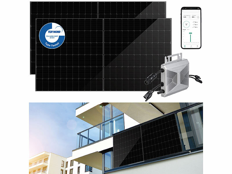 revolt 820W (2x410W) MPPT-Balkon-Solaranlage + 800W On-Grid-Wechselrichter