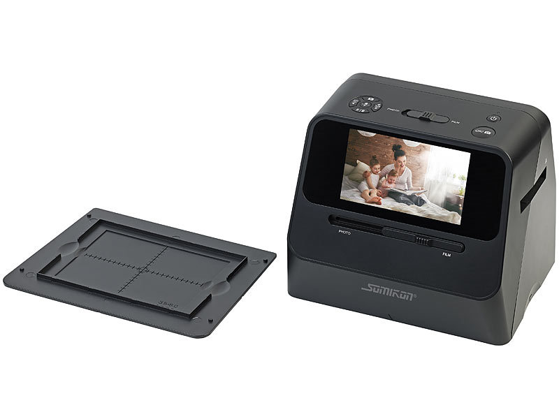 Somikon 3in1-Stand-Alone-Foto-, Dia- & Negativscanner mit 22 MP, HDMI, Akku
