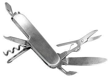 Edelstahl-Sackmesser matt gebürstet, 7-teilig, rostfrei