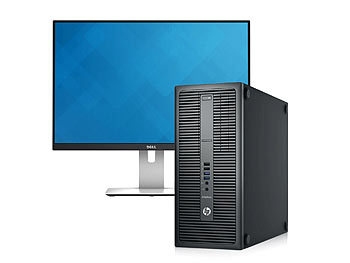 Komplett-Set: PC Hewlett Packard ProDesk + Monitor DELL Ultrasharp