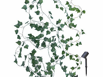 Lunartec LED-Solar-Efeu-Lichterkette mit 120 LEDs, 8 Modi, 12 Meter, IP44