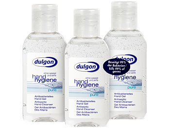 dulgon 3er-Set Antibakterielles Handgel "Pure", je 50 ml, auslaufsicher