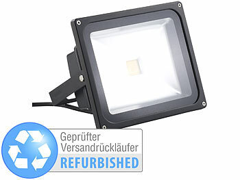 Luminea LED-Fluter 30 W, schwarz, IP65, tageslichtweiß, Versandrückläufer