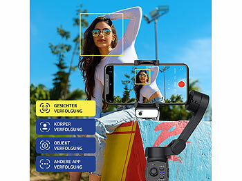 Somikon Handy-Gimbal: KI-Tracking-Stabilisator für Smartphone bis 7,7 ...
