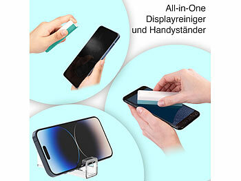 PEARL Handy Reiniger: 3er-Set All-in-One-Displayreiniger & Handyständer ...