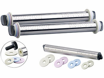 Rosenstein & Söhne Teigroller zum Backen: 2er-Set höhenverstellbare ...